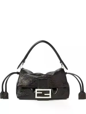Fendi Crinkled-leather Baguette Shoulder Bag