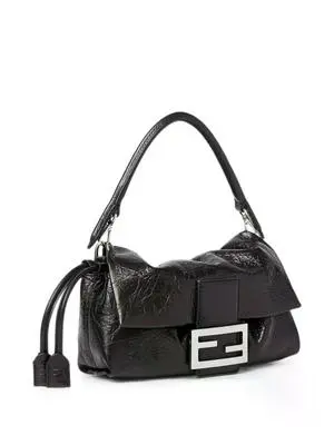 Fendi Crinkled-leather Baguette Shoulder Bag