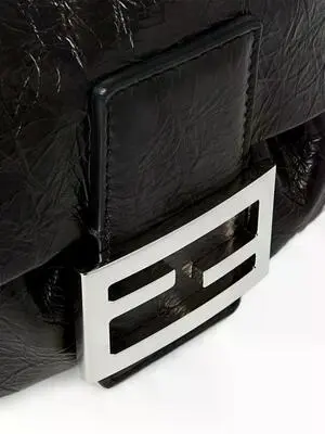 Fendi Crinkled-leather Baguette Shoulder Bag
