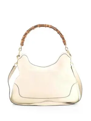 Gucci Diana Bamboo Shoulder Bag Leather Medium Hobo Bag - White