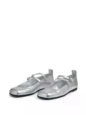 NODALETO Bulla Rina Buckle Ballet Flats - Silver