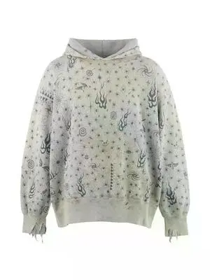 SAINT MXXXXXX Dr. Woo Tattoo-print Hoodie - Grey