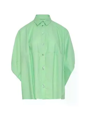 ENFOLD Draped Hexagon Shirt - Green