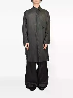 Yohji Yamamoto Asymmetric-collar Long Shirt - Black