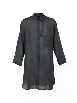 Yohji Yamamoto Asymmetric-collar Long Shirt - Black