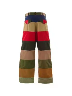 SAINT MXXXXXX Corduroy-detail Straight Trousers - Neutrals
