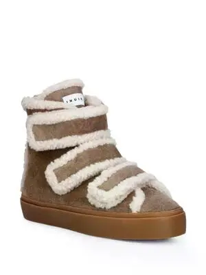 Inuikii Shearling-trim Touch-strap Sneakers