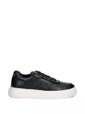 Armani Exchange Logo-patch Pebbled Sneakers - Black