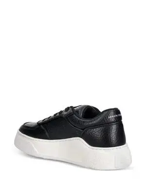 Armani Exchange Pebbled Sneakers With Logo Patch