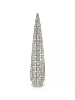 HUGO KREIT Crystal-embellished Nail Ring - Silver
