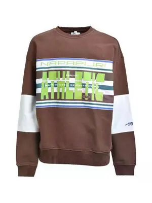 NAPA BY MARTINE ROSE Logo-print Panelled Sweatshirt - Brown