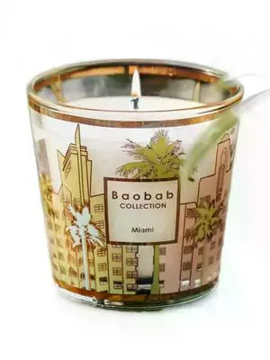 BAOBAB COLLECTION Miami Screen-printed Candle - White