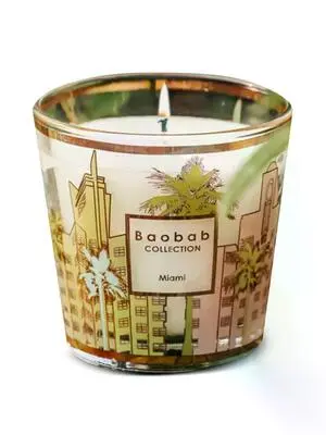 BAOBAB COLLECTION Miami Screen-printed Candle - White