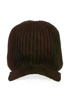 WALES BONNER Ribbed-knit Peaked-brim Beanie Hat