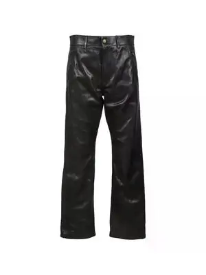 Fear Of God Straight-leg Leather Trousers - Black