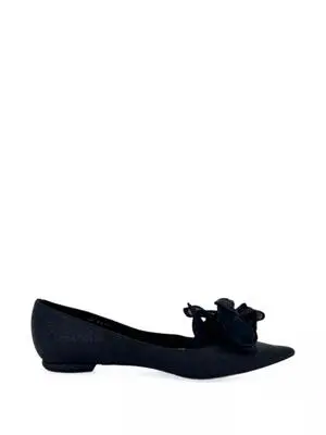 Dior Rose-embellished Pointed Ballet Flats - Black