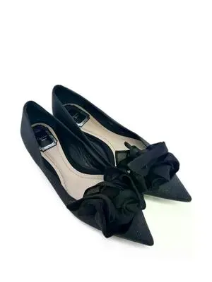 Dior Rose-embellished Pointed Ballet Flats