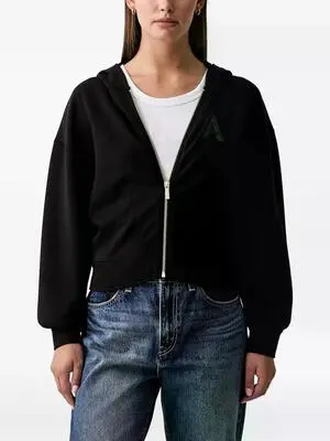 Armani Exchange Sequin-embellished Logo Hoodie - Black