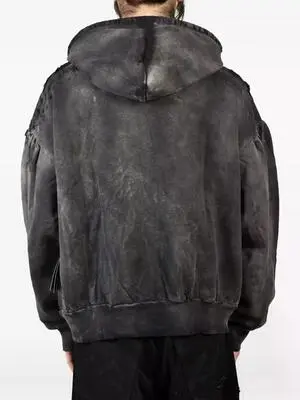 GLASS CYPRESS Distressed Button-detail Hoodie