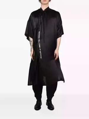 Yohji Yamamoto Fringe-detail Slogan-print Shirt