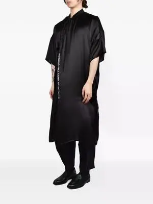 Yohji Yamamoto Fringe-detail Slogan-print Shirt