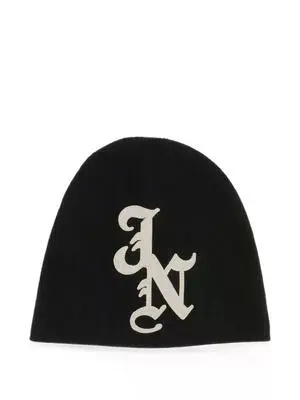 JUN/NAKAYAMA Logo-patch Ribbed Beanie Hat - Black