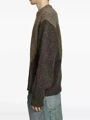 ERL Swirl Rib-knit V-neck Sweater