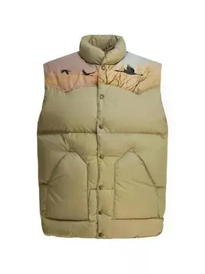 Needles X Rocky Mountain Featherbed Graphic-print Padded Gilet - Neutrals