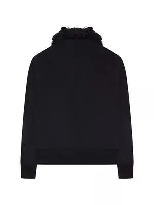 Sacai Melton Faux-fur Collar Wool Jacket