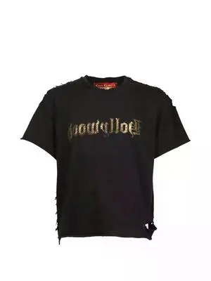 CRAZY CLOWN L.A. Distressed Graphic-print T-shirt - Black