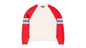 StÜssy Stripe Raglan Crew - Red