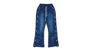 HELLSTAR Snap W/ Flame Sweatpants - Blue