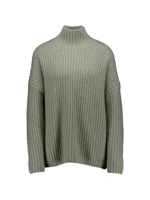 ALLUDE Ribbed-knit Mock-neck Sweater