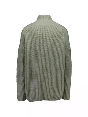 ALLUDE Ribbed-knit Mock-neck Sweater