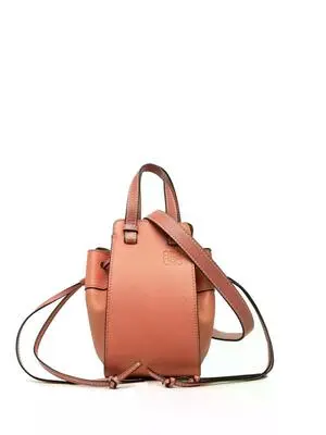 Loewe Grained Calfskin Drawstring Hammock Bag Satchel - Orange