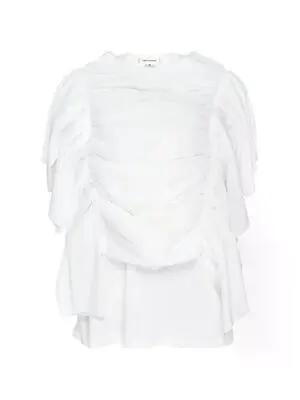 Comme Des Garçons Draped Gathered Blouse - White
