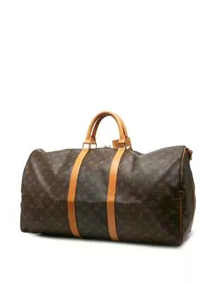 LOUIS VUITTON Monogram Keepall Bandouliere 55 Travel Bag