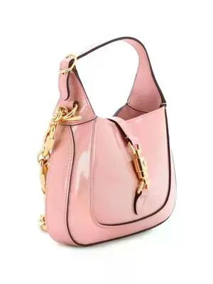 Gucci Jackie 1961 Chain Hobo Patent Mini Shoulder Bag - Pink