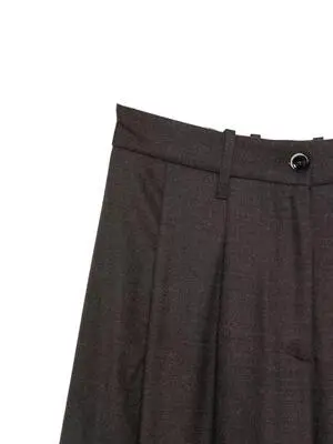 NINE:INTHE:MORNING Pleated Wide-leg Tailored Trousers - Brown