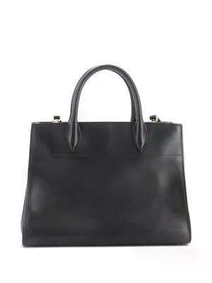 Prada Bibliotheque Saffiano With City Calf Medium Tote Bag - Black
