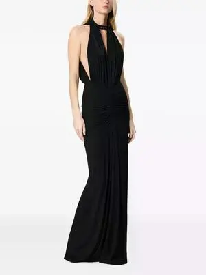 AMAZUIN Glenn Asymmetric Gathered-bodice Maxi Dress
