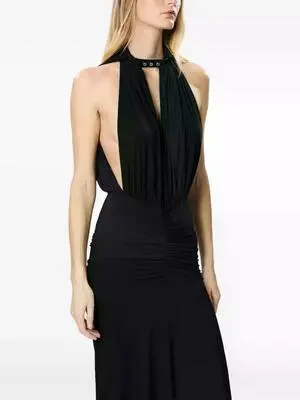 AMAZUIN Glenn Asymmetric Gathered-bodice Maxi Dress