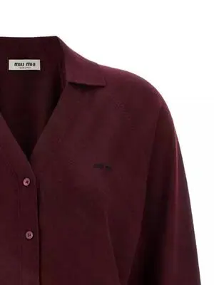 Miu Miu Logo-intarsia Wool Cardigan