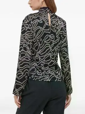Sisley High-neck Abstract-print Top