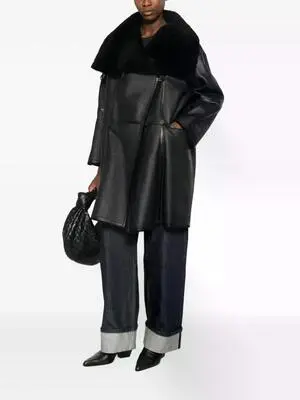 EMMETI Shearling-collar Leather Coat