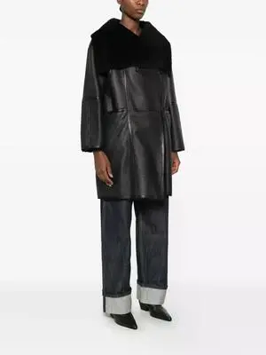 EMMETI Shearling-collar Leather Coat