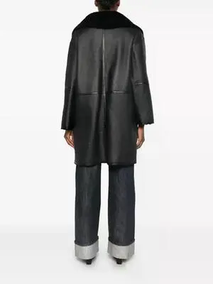 EMMETI Shearling-collar Leather Coat