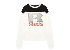 Rhude Racing Panel Long Sleeve Shirt - White/black/red