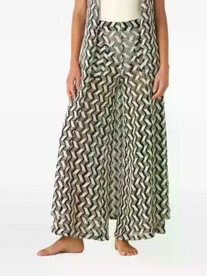 PALMACEA Zigzag-print Wide-leg Trousers