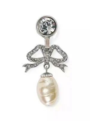 N°21 Bow-detail Drop Brooch - Silver